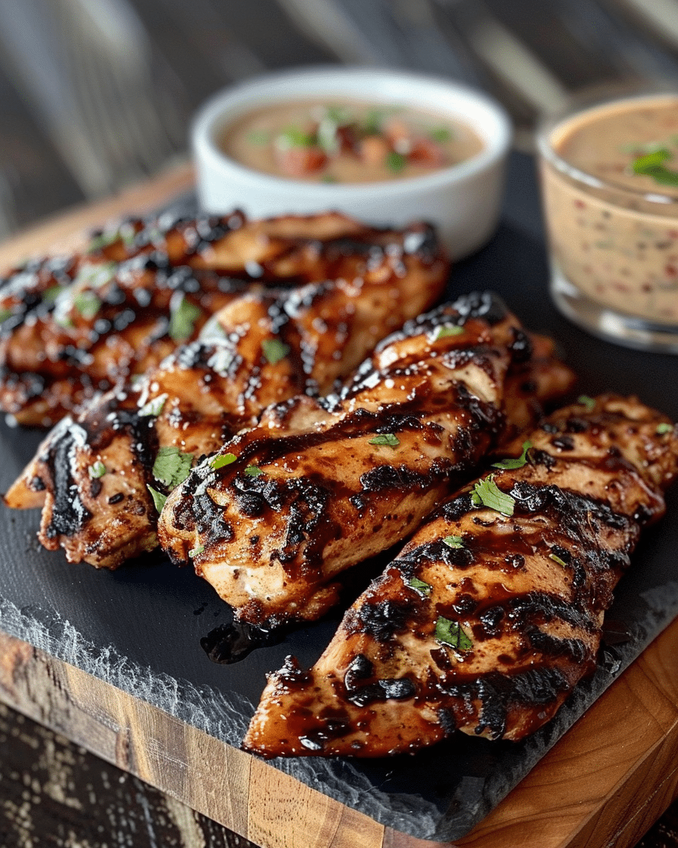 Smoky Chipotle Grilled Chicken with Chipotle Dipping Sauce | Ella Dishes