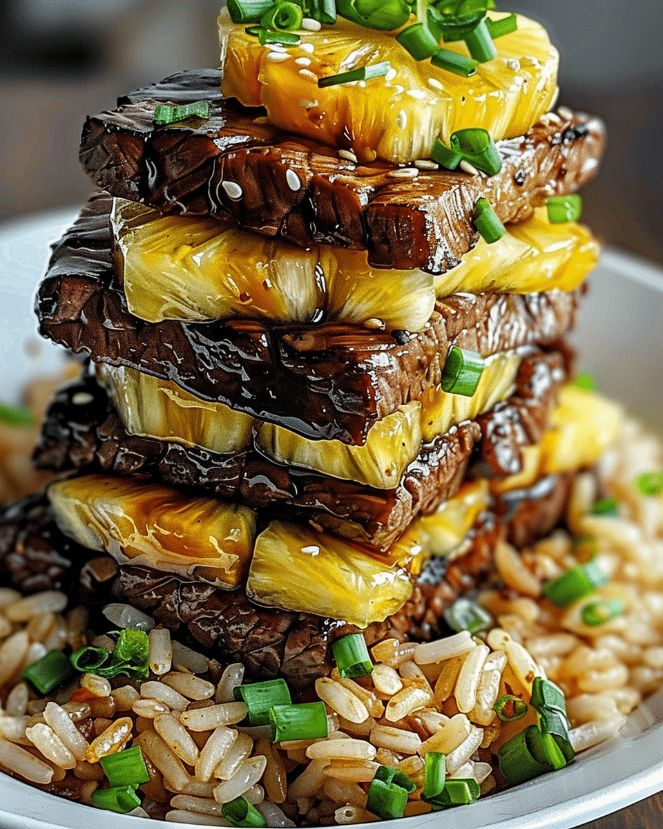 Teriyaki Beef & Pineapple Rice Bowl | Ella Dishes