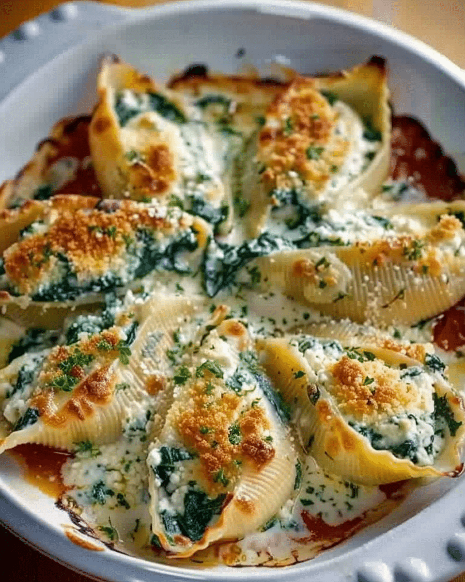 Spinach and Ricotta Stuffed Shells Recipe | Ella Dishes