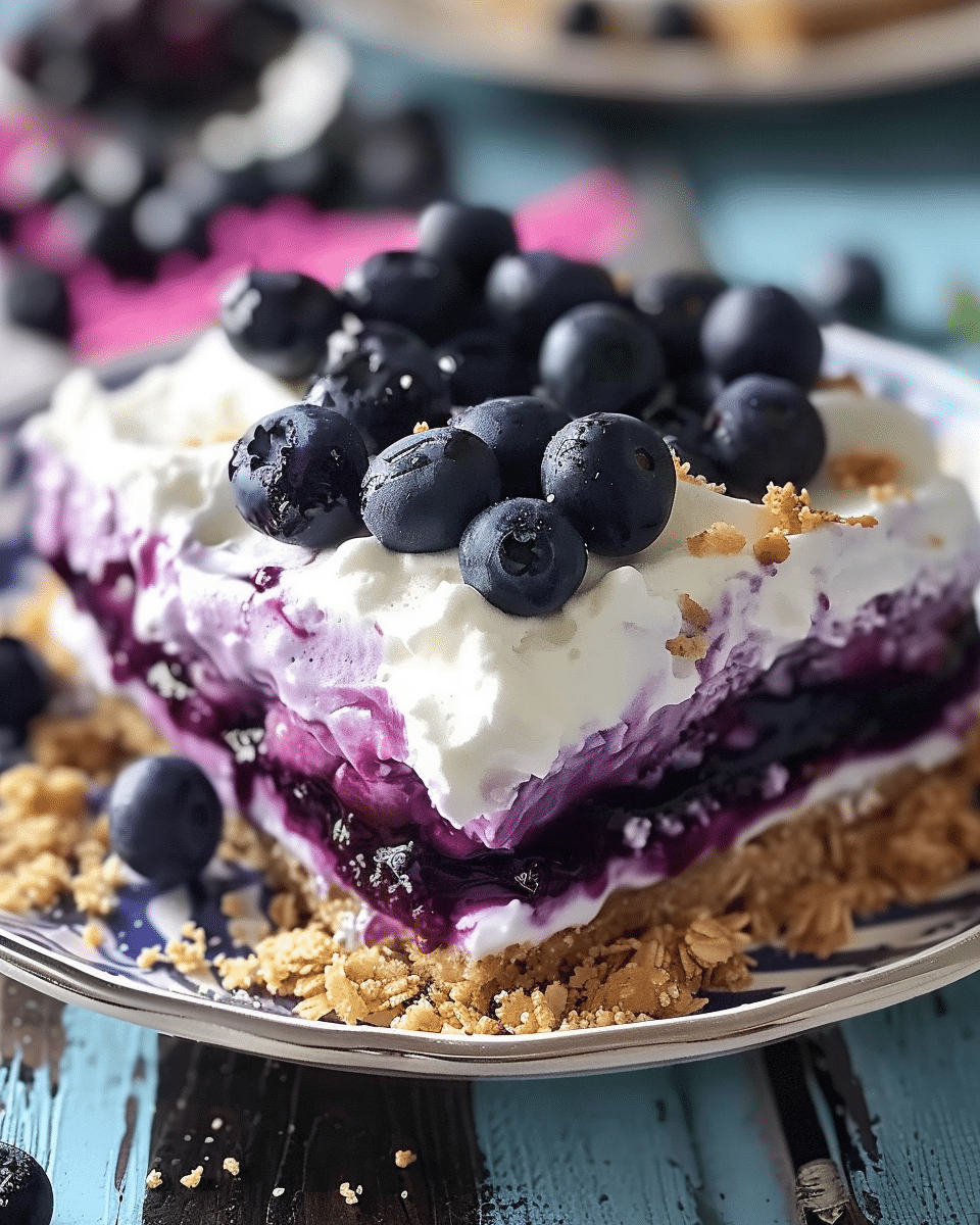 Blueberry Delight (No‑Bake Dessert) | Ella Dishes