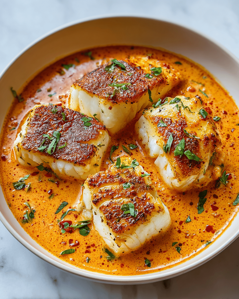 Cod in Roasted Red Pepper Sauce | Ella Dishes
