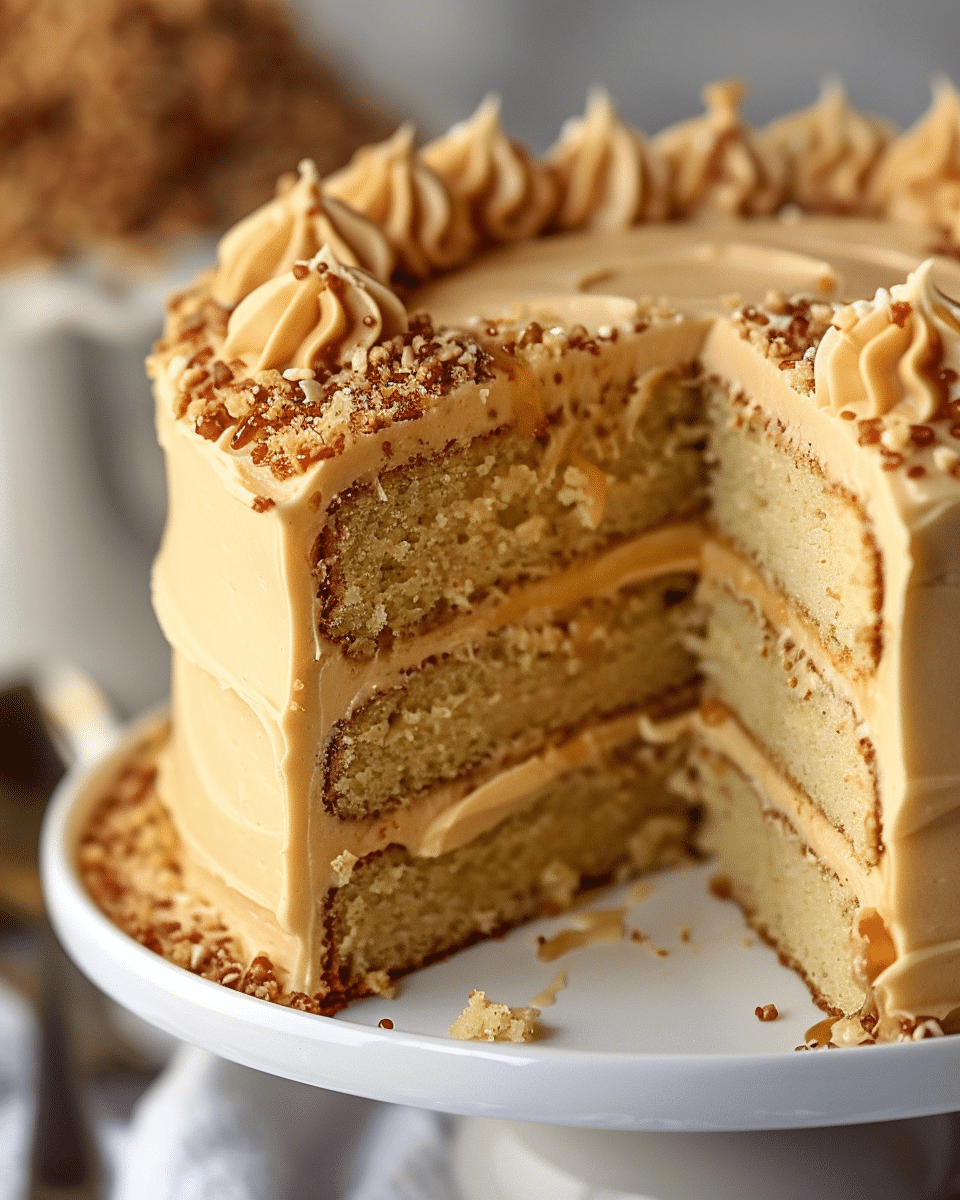 Butterscotch Cake with Caramel Frosting | Ella Dishes