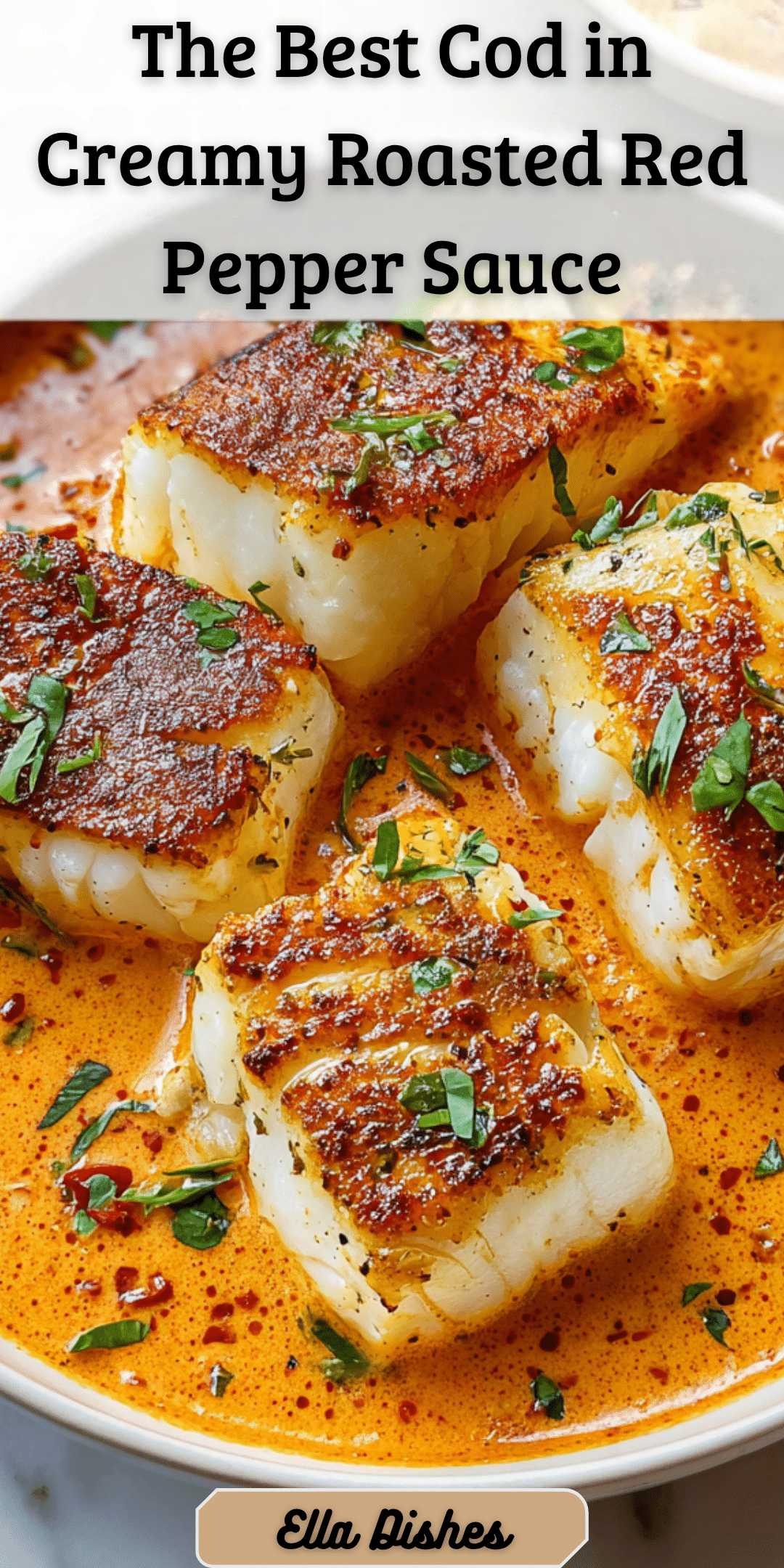 Cod in Roasted Red Pepper Sauce | Ella Dishes