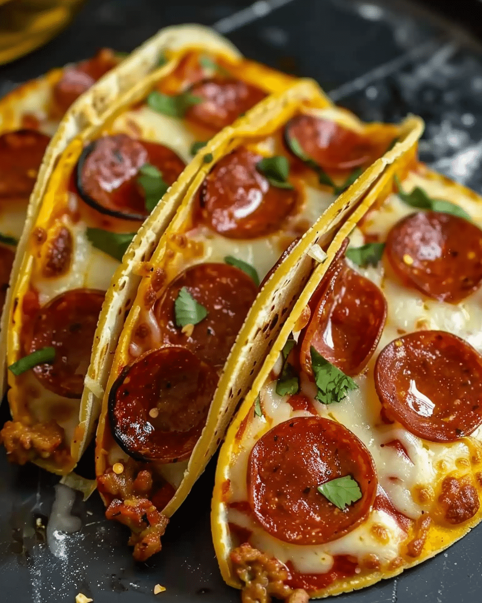 Pepperoni Pizza Tacos | Ella Dishes