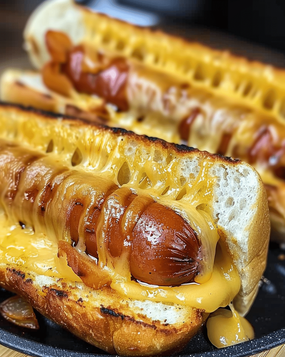 Air Fryer Grilled Cheese Hot Dogs | Ella Dishes