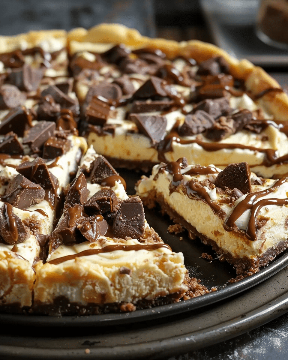 Deep Dish Cookie Dough Cheesecake Pizza | Ella Dishes