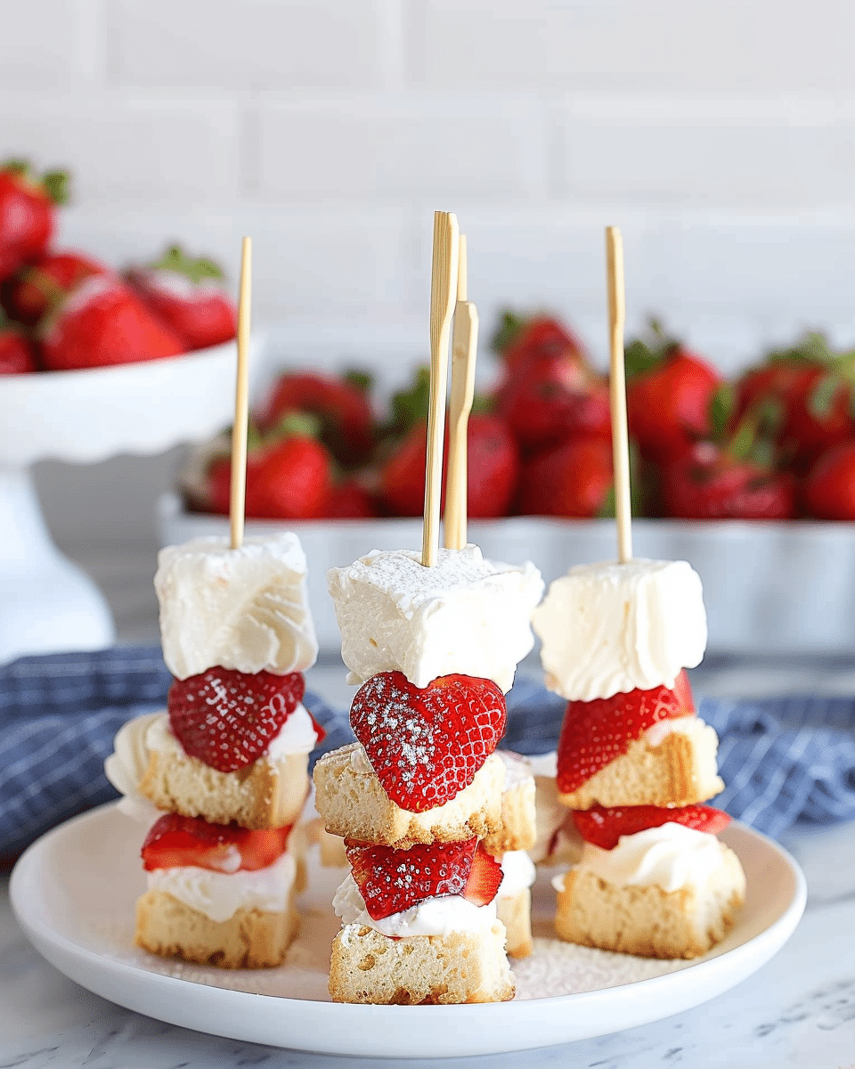 Strawberry Shortcake Kabobs | Ella Dishes