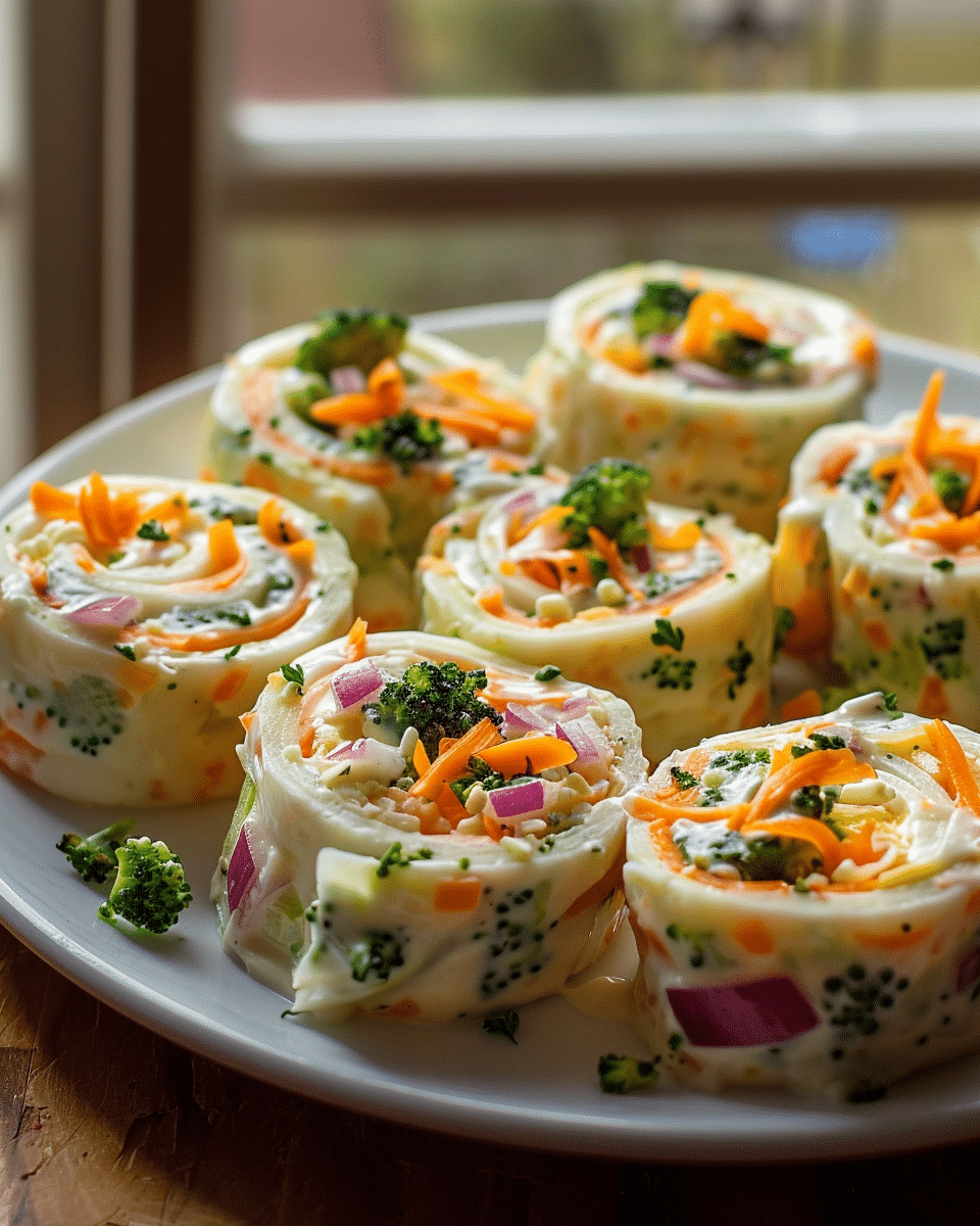 Veggie Dip Pinwheels | Ella Dishes