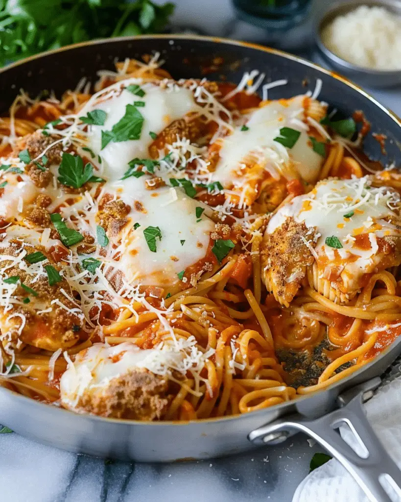 One Pan Chicken Parmesan Recipe | Ella Dishes