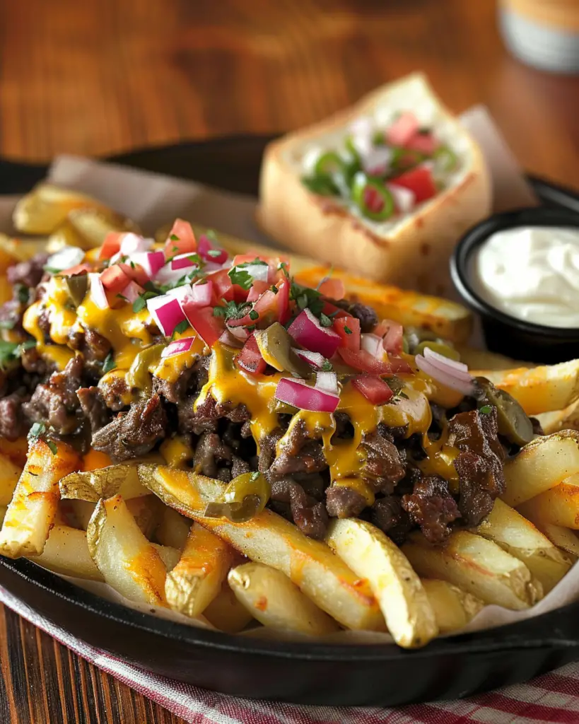 Loaded Cheese Fries Beef | Ella Dishes
