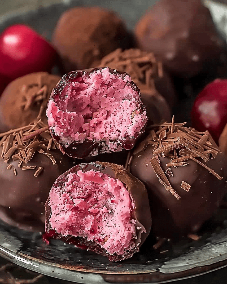 Cherry Mash Truffles | Ella Dishes