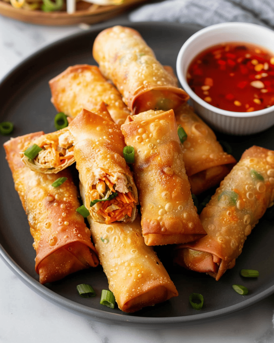 Homemade Chicken Spring Rolls (30 Minute Recipe) | Ella Dishes