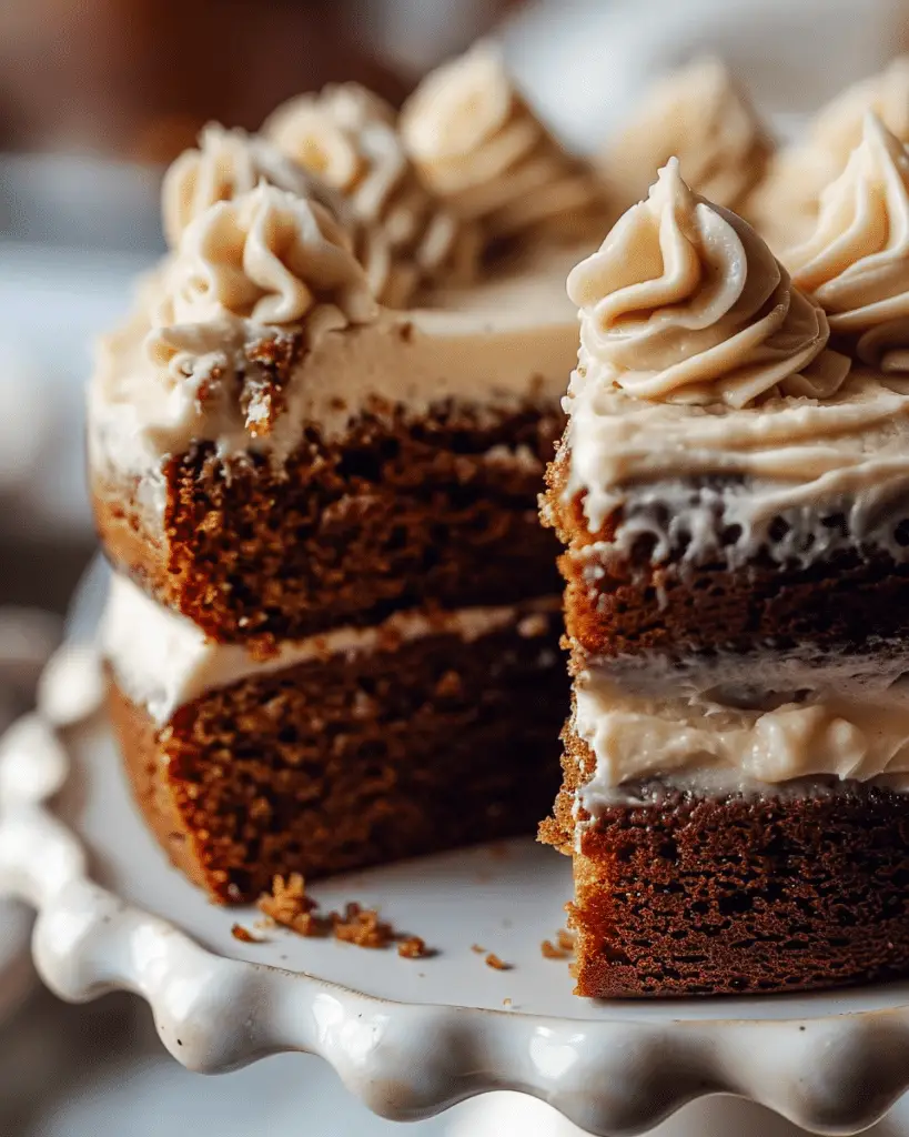 Gingerbread Cake with Sweet Molasses Frosting | Ella Dishes