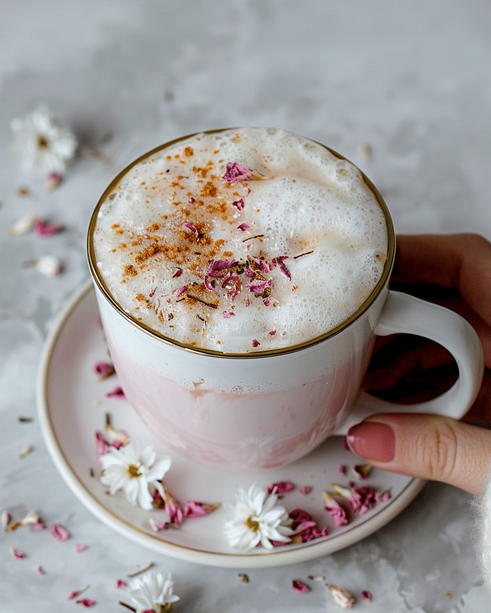 Chamomile Rose Tea Latte | Ella Dishes