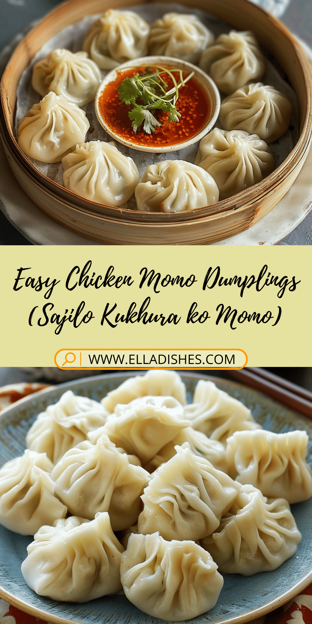Easy Chicken Momo Dumplings (Sajilo Kukhura ko Momo) | Ella Dishes